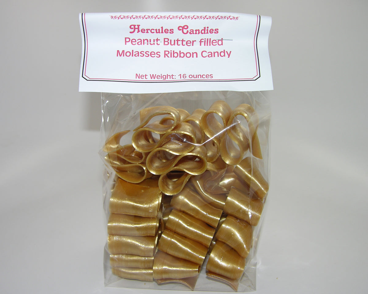 Peanut butter filled molasses ribbon candy – Hercules Candy and ...